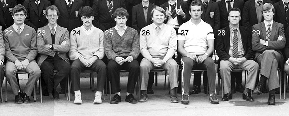 Aberdare Boys Grammar School: 1984 lower school photograph with staff names